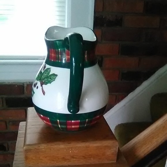 Pacific Rim | Holiday | Holly Berry Plaid Pitcher | Poshmark